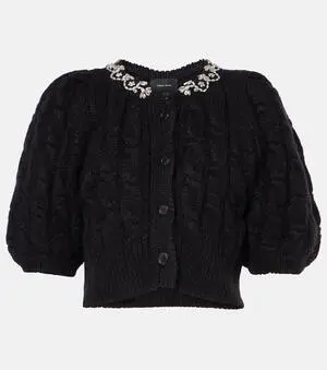 Simone Rocha Embroidered Cropped Cardigan