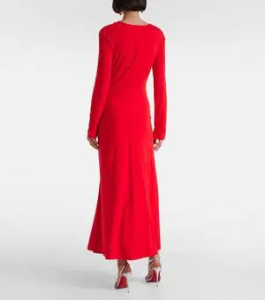 Simkhai Ferrera Ruched Maxi Dress - Red