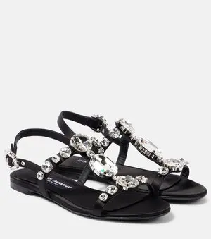 Dolce & Gabbana Bianca Embellished Sandals - Black