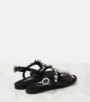 Dolce & Gabbana Bianca Embellished Sandals - Black