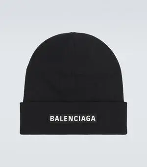 Balenciaga Wool-blend Beanie - Black