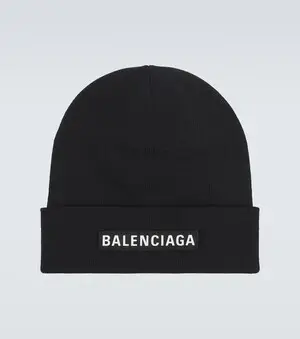 Balenciaga Wool-blend Beanie - Black