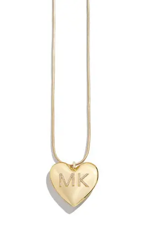 Baublebar BaubleBar Custom Initial Enamel Heart Pendant Gold