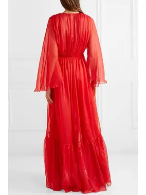 RASARIO Ruffled Silk-chiffon Jacket