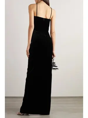 Alessandra Rich Cutout Stretch-velvet Gown