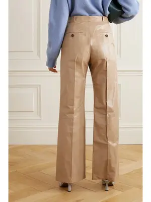 Marni Pintucked Wide-leg Leather Pants
