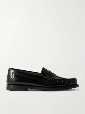 TOD'S Gathered Leather Loafers - Black