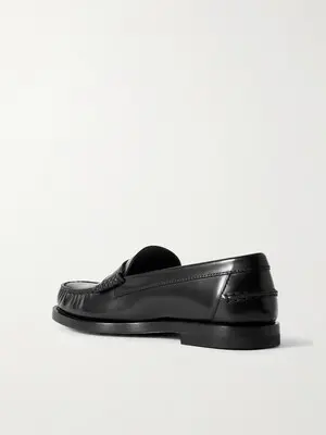 TOD'S Gathered Leather Loafers - Black