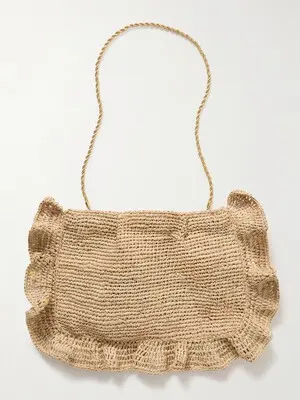 LOEFFLER RANDALL Mavis Ruffled Raffia Shoulder Bag