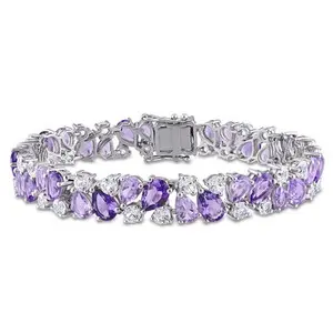JULIANNA B. Rose De France And Lab-created White Sapphire Bracelet - Amethyst