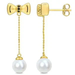 JULIANNA B. Cultured Pearl And Gemstone Bow Dangle Earrings - Sapphire