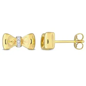 JULIANNA B. 10k Diamond Bow Earrings - Yellow Gold