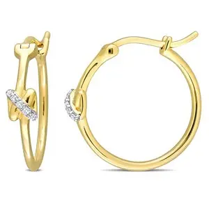JULIANNA B. 14k Gold Diamond Crossover Hoop Earrings - Yellow Gold