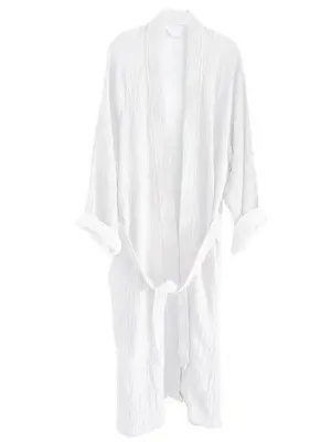 Anaya Crinkled Cotton Cuddle Robe - Bright White