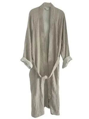 Anaya Crinkled Cotton Cuddle Robe - Olive Green