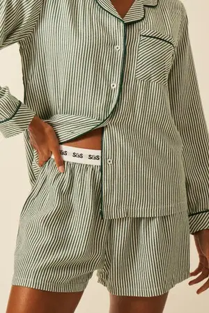 STRIPE & STARE Ecovero Pyjama Shorts Alpine Stripe