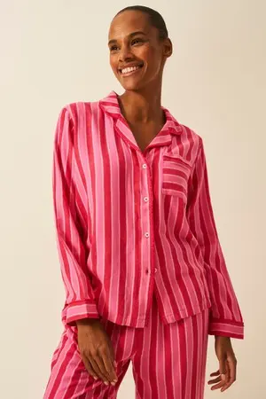 STRIPE & STARE Ecovero Pajama Top Candy Pop Stripe