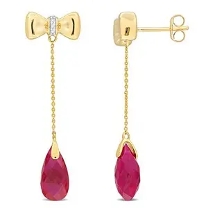 JULIANNA B. 10k Yellow Gold Dangle Earrings - Ruby