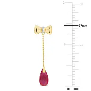 JULIANNA B. 10k Yellow Gold Dangle Earrings - Ruby
