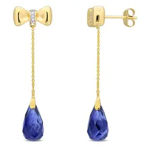 JULIANNA B. Julianna B. 10k Yellow Gold Dangle Earrings Sapphire