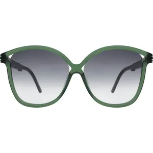 Illesteva Nancy 57 Sunglasses - Pine / Grey