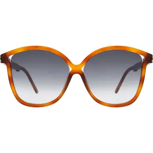 Illesteva Nancy 57 Sunglasses - Red Havana / Grey
