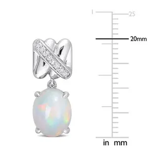 JULIANNA B. 14k Gemstone And Diamond Drop Earrings - Opal/white Gold