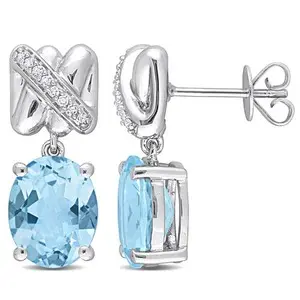 JULIANNA B. 14k Gemstone And Diamond Drop Earrings - Topaz/white Gold