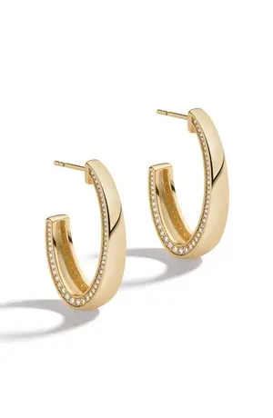 V.BELLAN Edie Pavé Cubic Zirconia Hoop Earrings - Gold