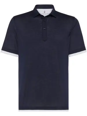 Brunello Cucinelli Jersey Polo Shirt - Blue