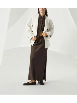 Brunello Cucinelli Bias-cut Maxi Skirt - Brown
