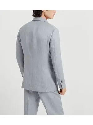 Brunello Cucinelli Double-breasted Linen Blazer