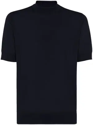 Brunello Cucinelli Knitted T-shirt - Blue