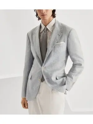 Brunello Cucinelli Linen Blazer - Grey