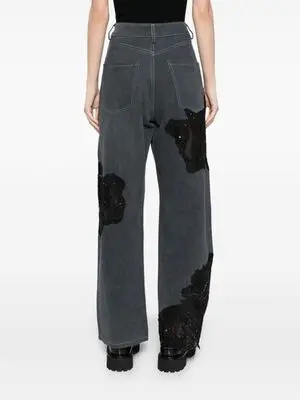 Collina Strada Lace-paneled Straight-leg Jeans