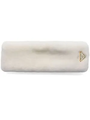 Prada Shearling Headband - White
