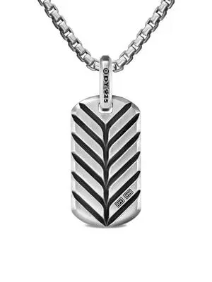 David Yurman Sterling Chevron Onyx Tag