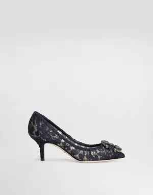 Dolce & Gabbana Bellucci Lace Pumps With Brooch - Blue