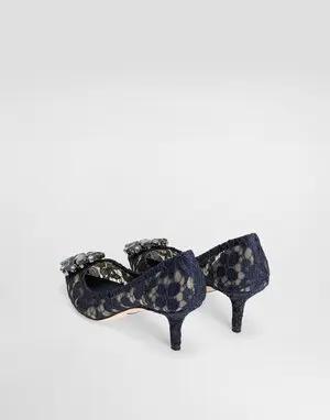 Dolce & Gabbana Bellucci Lace Pumps With Brooch - Blue