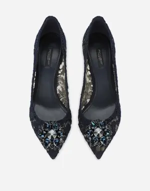 Dolce & Gabbana Bellucci Lace Pumps With Brooch - Blue