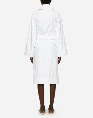 Dolce & Gabbana Bath Robe In Terry Cotton Jacquard - Multicolor