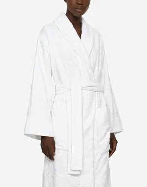 Dolce & Gabbana Bath Robe In Terry Cotton Jacquard - Multicolor