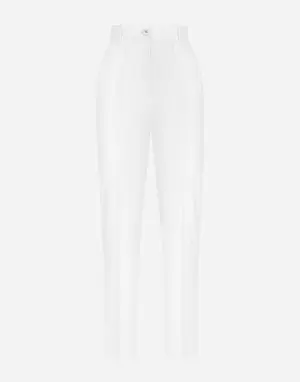 Dolce & Gabbana Stretch Cotton Gabardine Pants - White