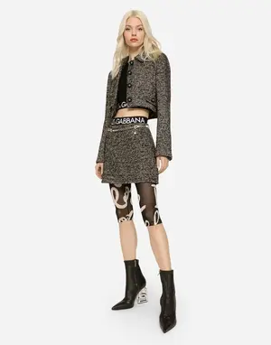 Dolce & Gabbana Cropped Speckled Tweed Jacket