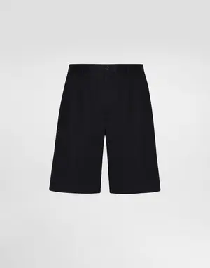 Dolce & Gabbana Stretch Cotton Shorts With Branded Tag - Black