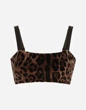 Dolce & Gabbana Chenille Leopard Crop Top - Multicolor