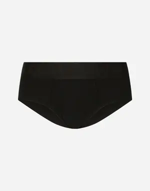 Dolce & Gabbana Ribbed Cotton Brando Briefs - Black