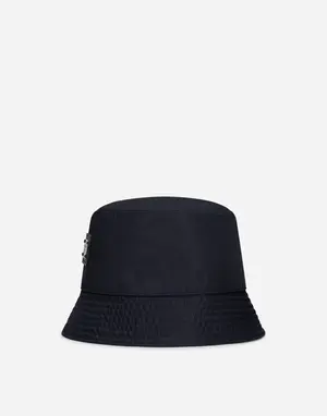 Dolce & Gabbana Nylon Bucket Hat With Logo - Blue