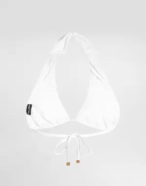 Dolce & Gabbana Padded Triangle Bikini Top - White