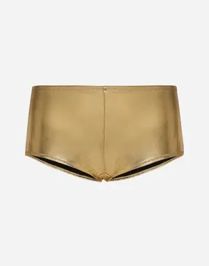 Dolce & Gabbana Foiled Jersey Low-rise Panties - Gold